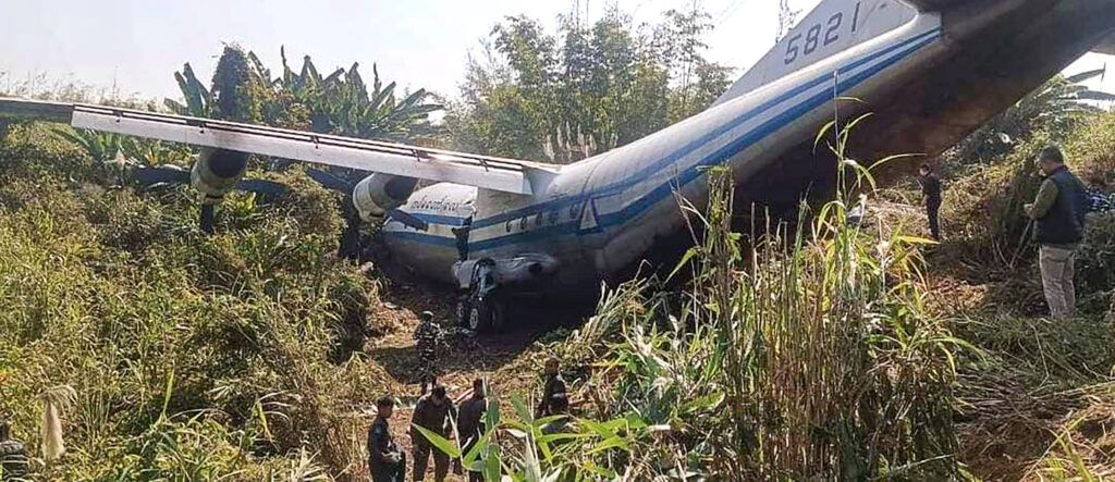 Myanmar Military Plane Skids Off Tarmac In Mizoram - GG2